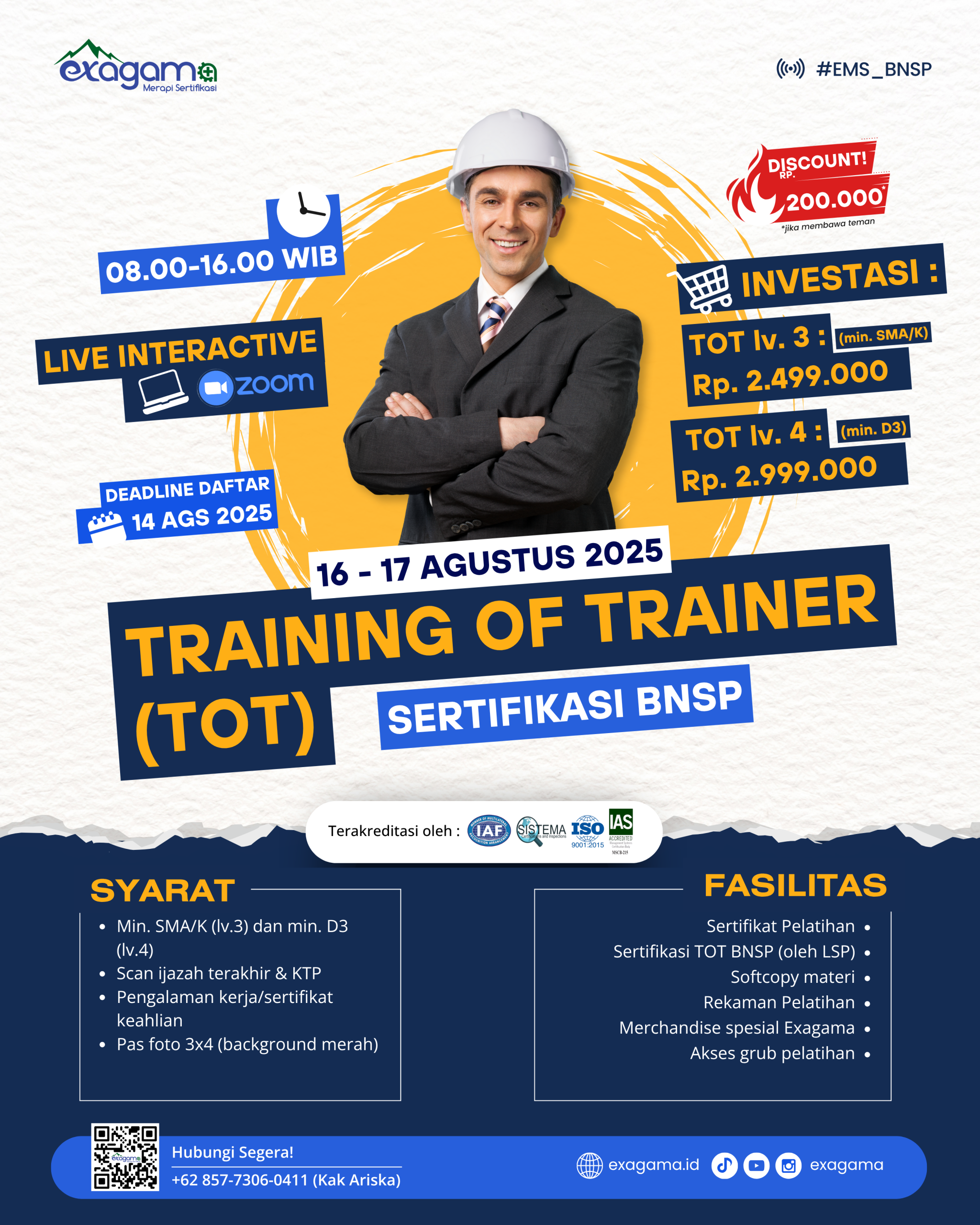 TOT Sertifikasi BNSP | Exagama Merapi Sertifikasi